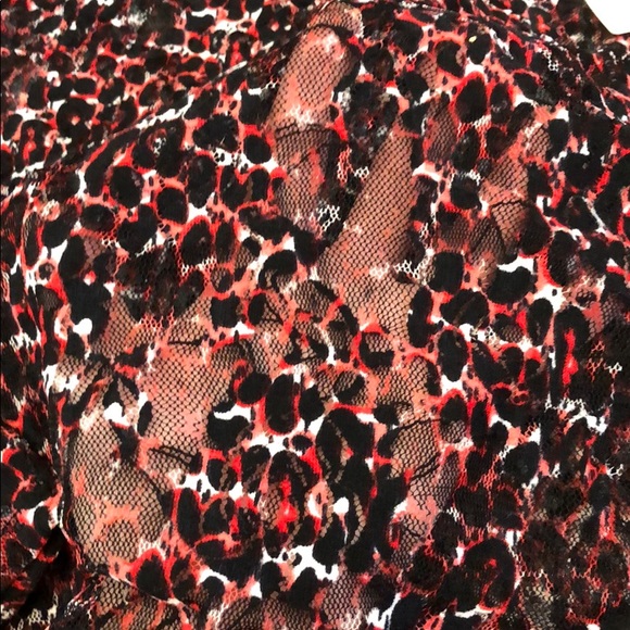Zara | Tops | Zara Collection Semi Sheer Red Leopard Print Top M | Poshmark